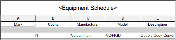 Tutorial 1 - Create an Equipment Schedule