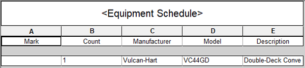 Tutorial 1 - Create an Equipment Schedule