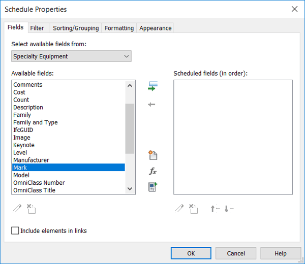 Tutorial 1 - Create an Equipment Schedule