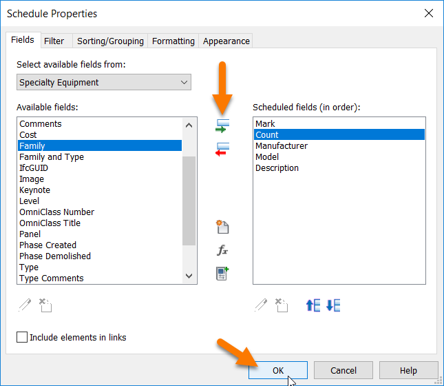 Tutorial 1 - Create an Equipment Schedule